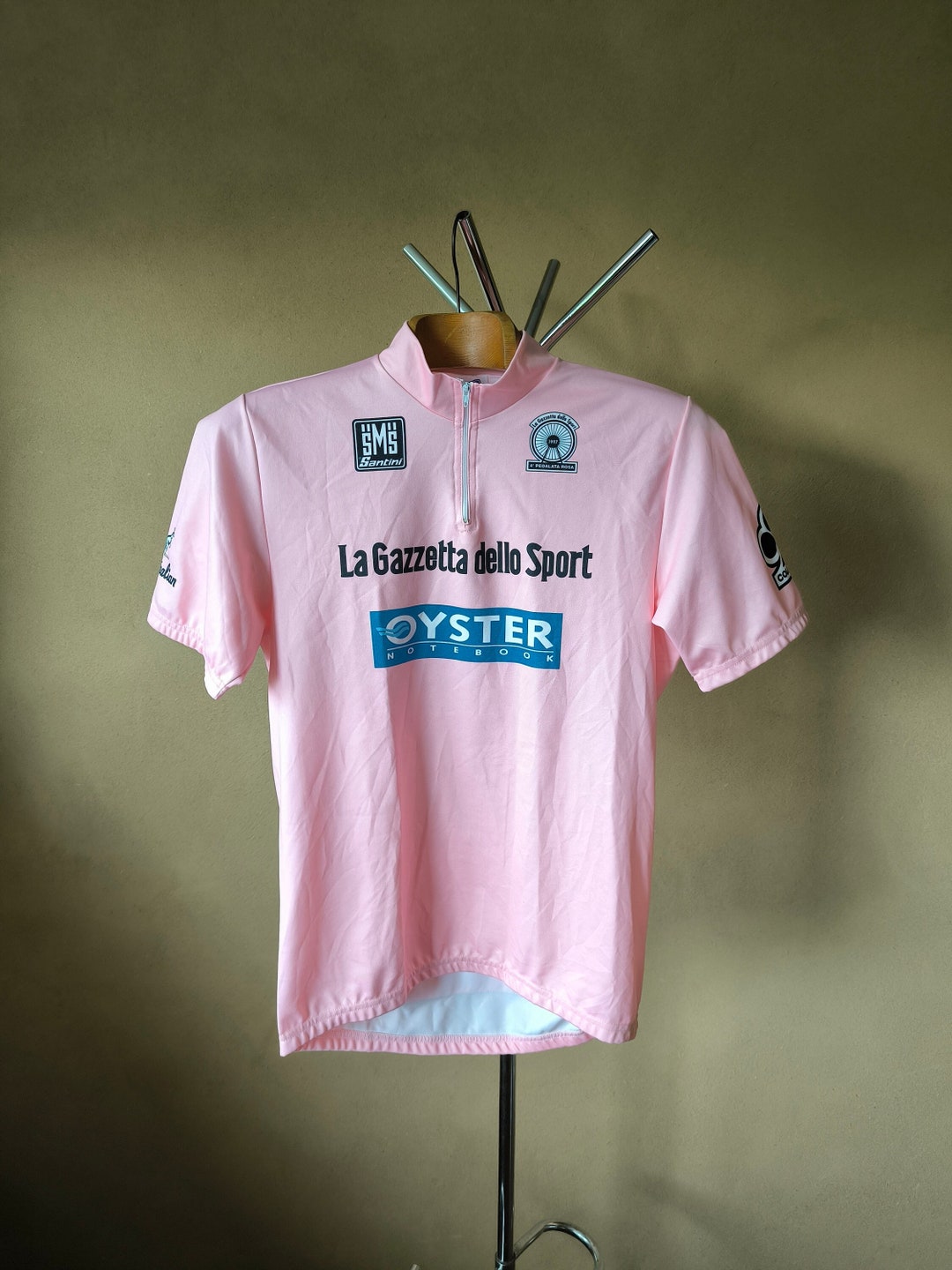 Vintage 1997 Simple Italian Short Sleeve Cycling Jersey in Pink Giro ...