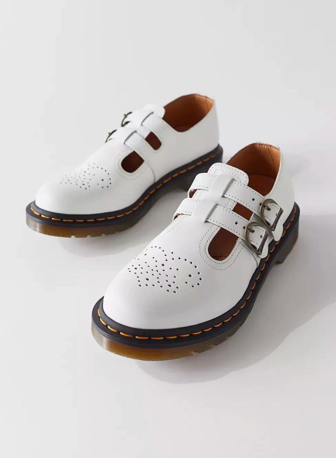 NEW Dr. Martens Doc Martens 8065 Smooth Leather Mary Jane Shoes White ...