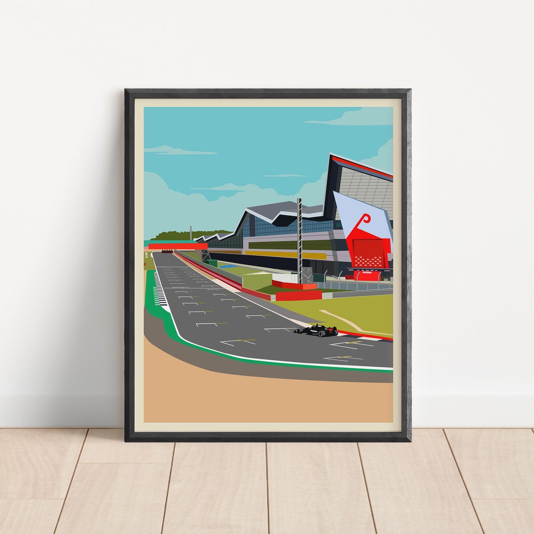 Silverstone F1 Circuit Poster, British Grand Prix Formula One Poster ...