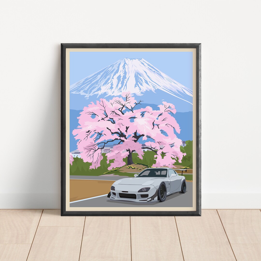 Vintage Mazda RX7 Poster, Classic Car Poster, Racing Car Wall Décor ...