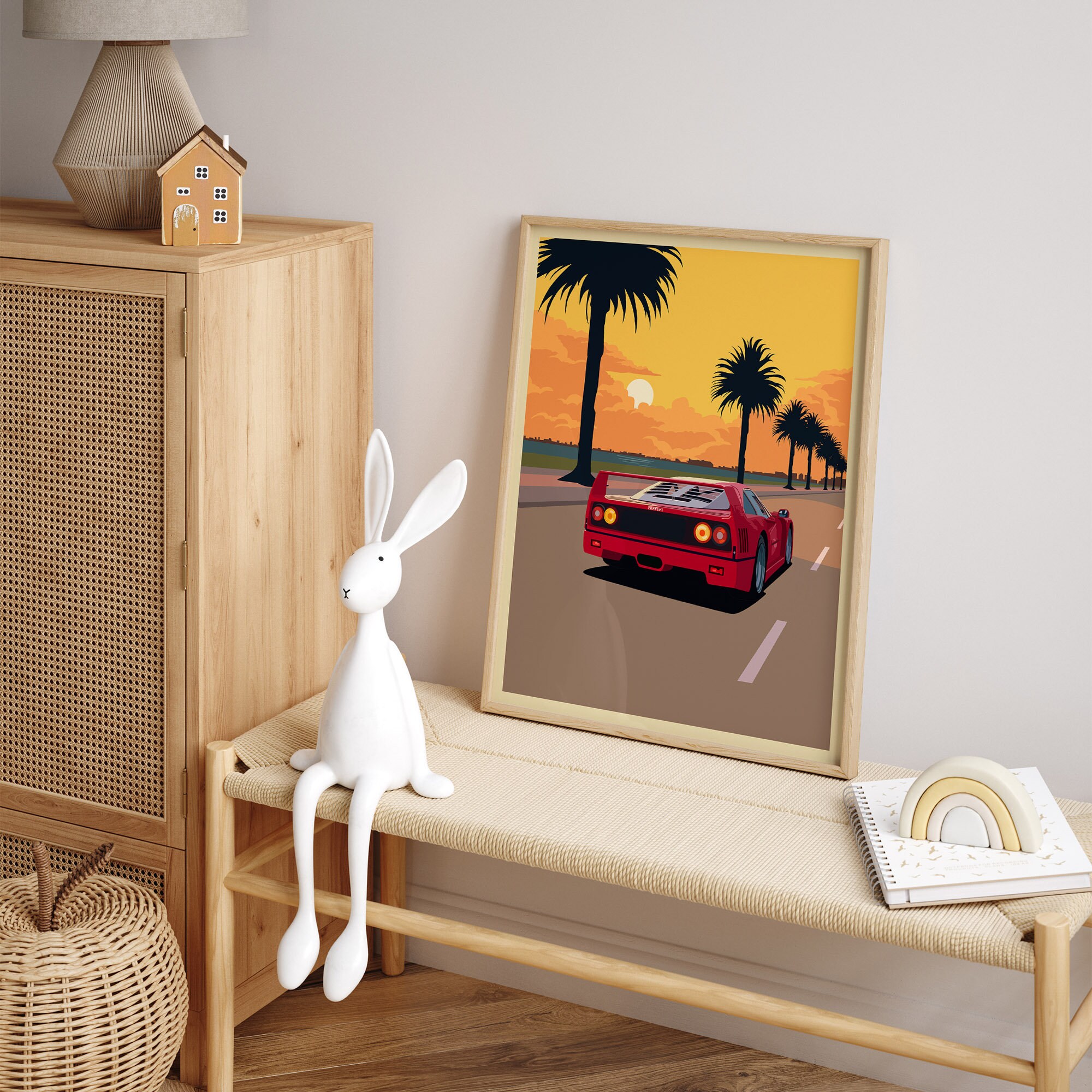 Vintage Ferrari F40 Poster Retro Sunset Ferrari Art Prints - Etsy Australia