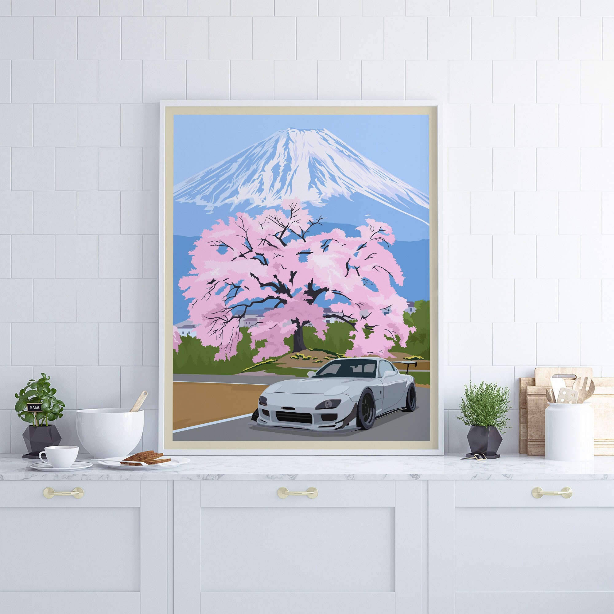 Vintage Mazda RX7 Poster, Classic Car Poster, Racing Car Wall Décor ...