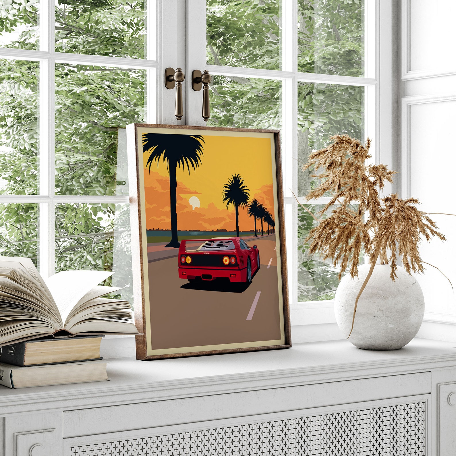 Vintage Ferrari F40 Poster Retro Sunset Ferrari Art Prints - Etsy