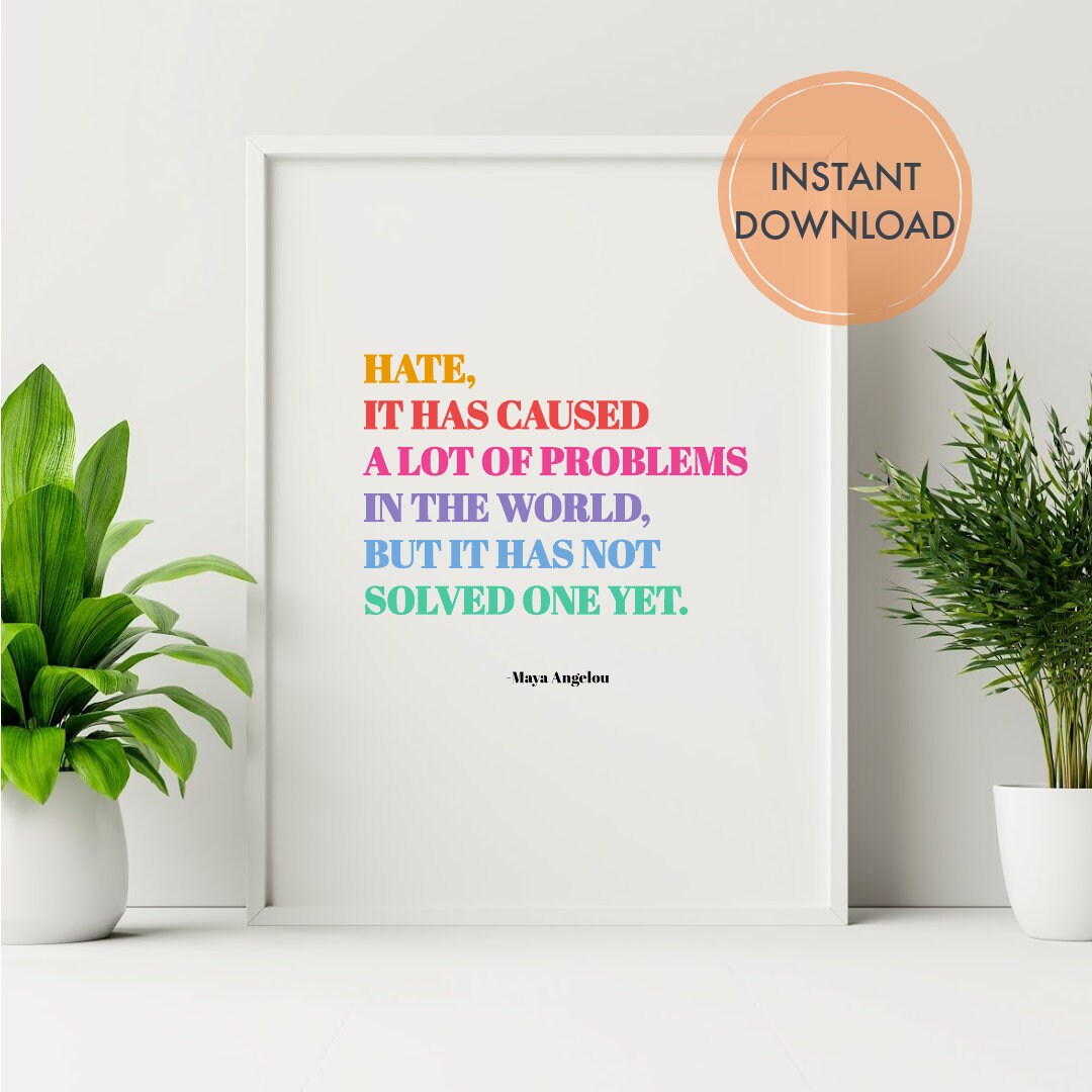 Maya Angelou Quote Print, Class Poster, Digital Download - Etsy