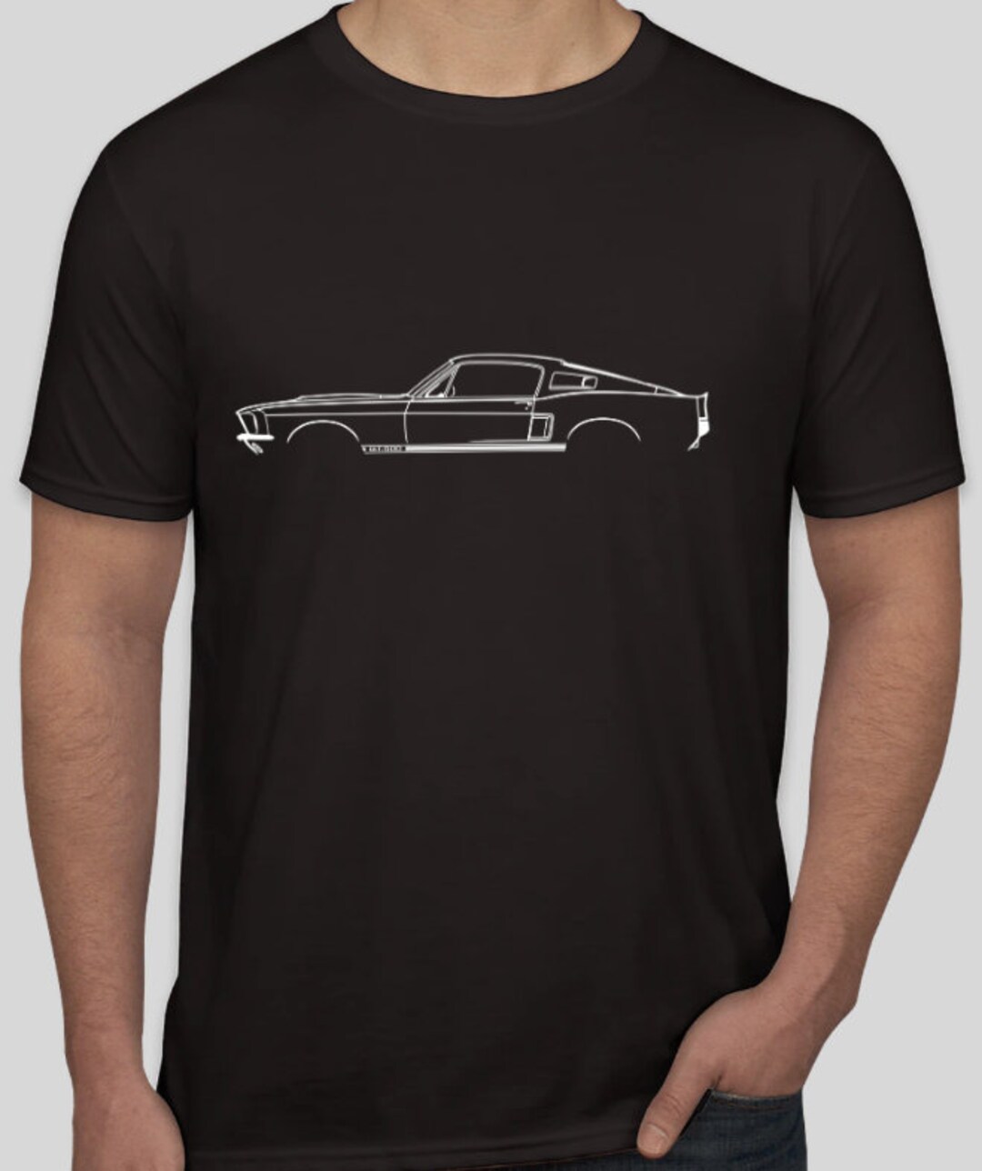1st Generation Mustang Fastback Silhouette T Shirt -CHOOSE Your COLOR ...