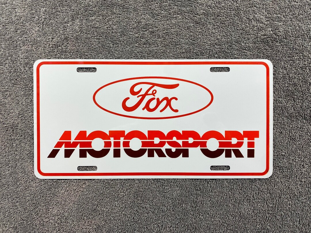 FOX Motorsport License Plate 6"x12" TRI-RED Aluminum - Etsy