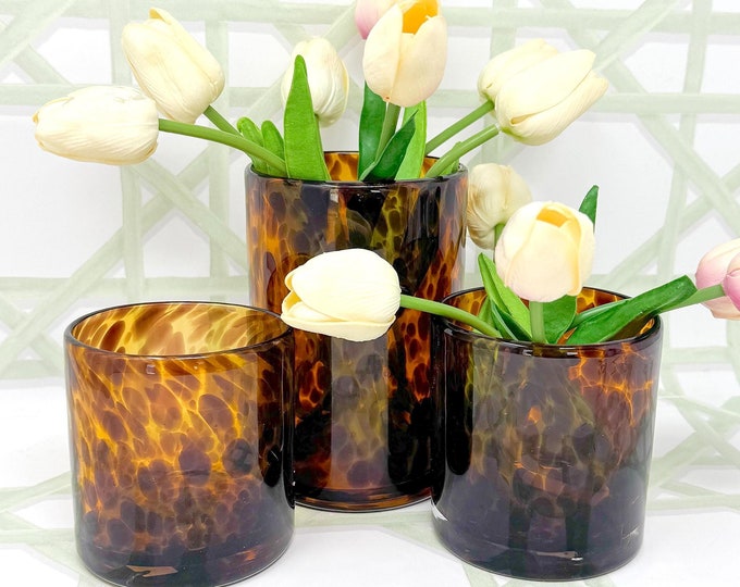 Glass Tortoiseshell Pattern Vases - Etsy