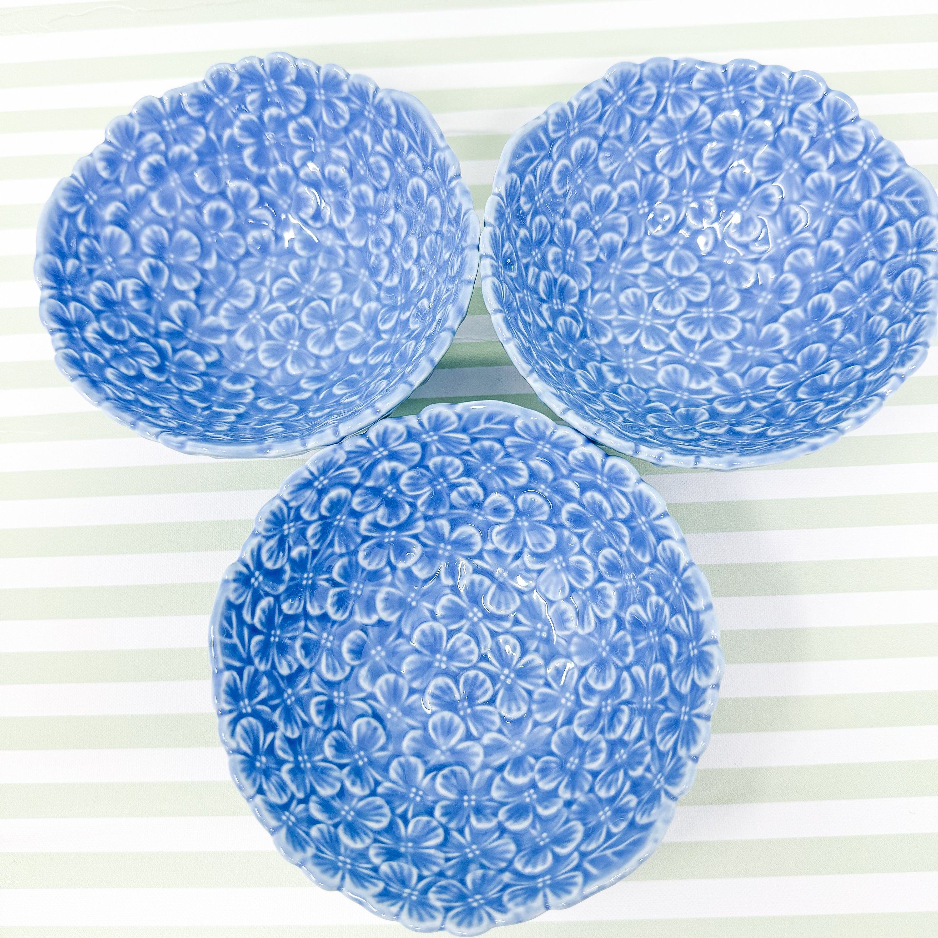 Set of 3 Blue Hydrangea Tidbit Bowls - Etsy