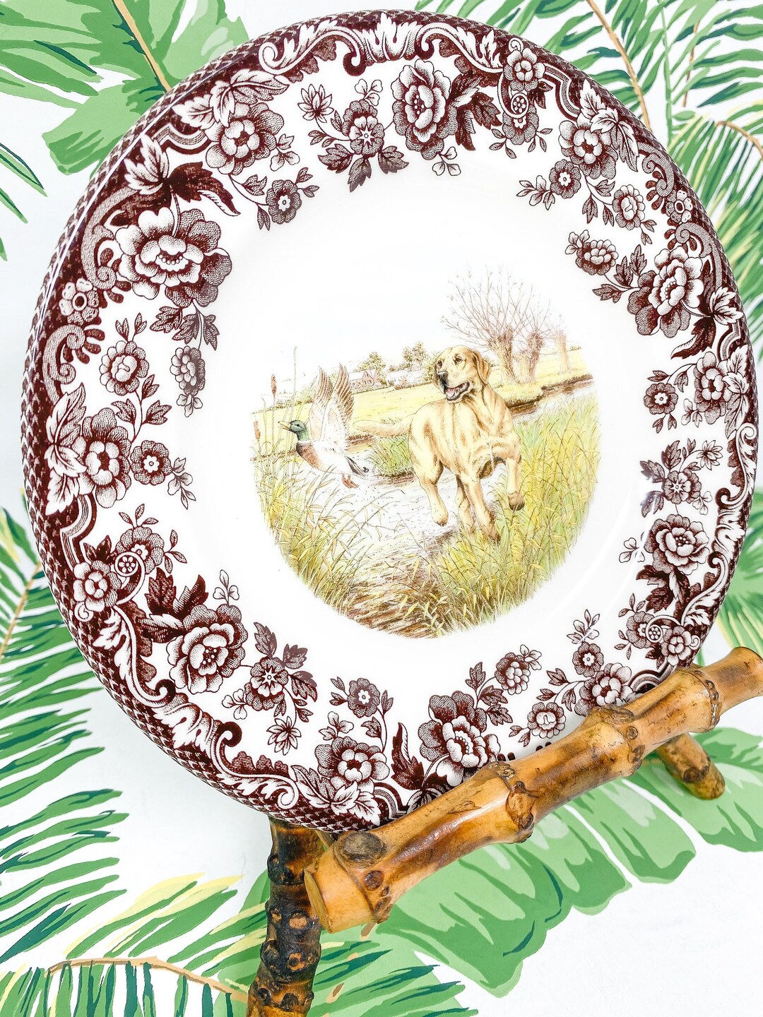 Spode Woodland Salad Plate - Yellow Lab - Hunting Dog - Etsy