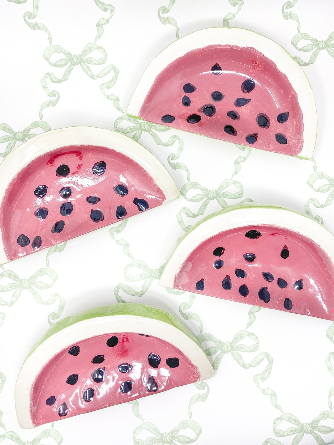 Vintage Handpainted Watermelon Plates - Etsy