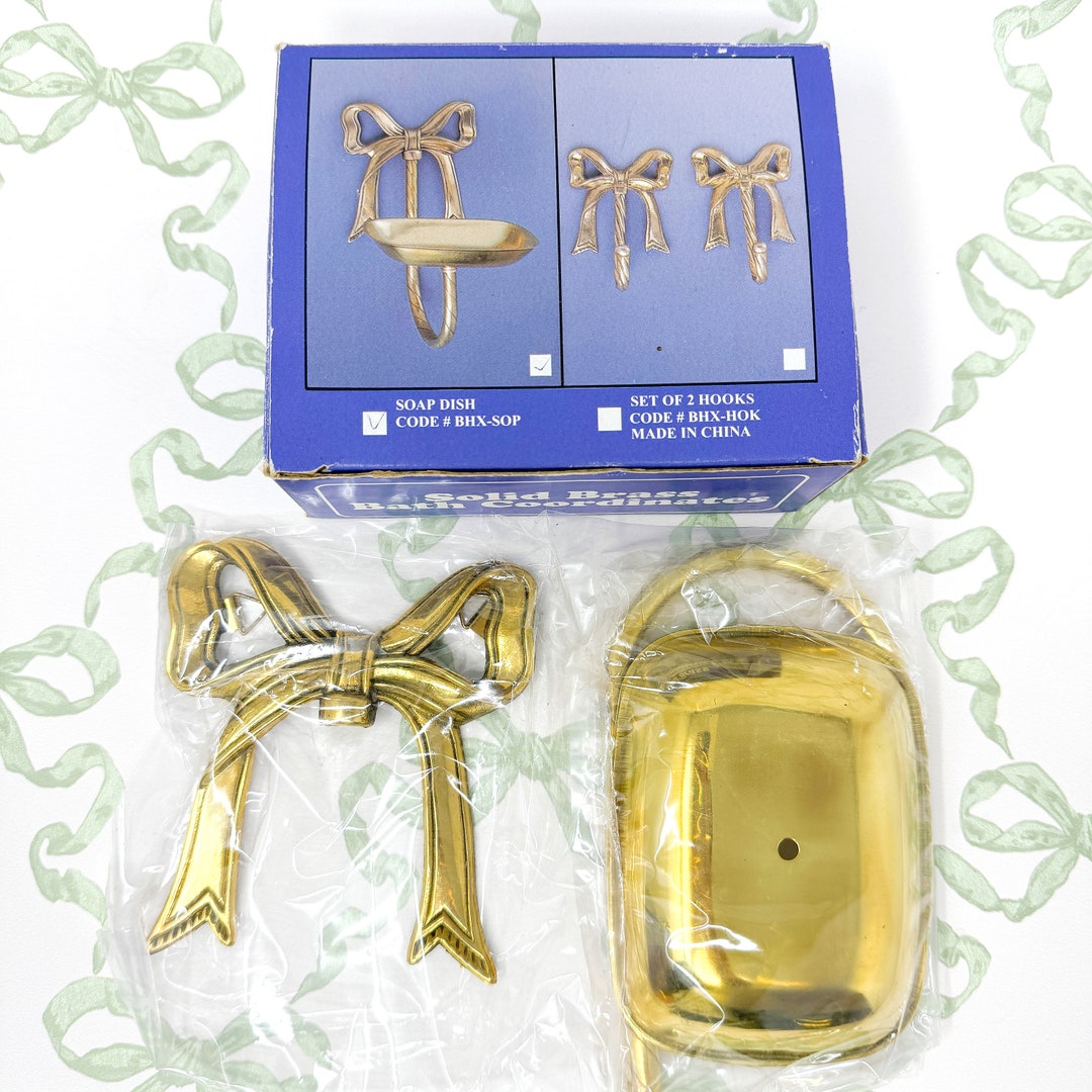 Vintage Brass Bow Soap Dish NIB - Etsy