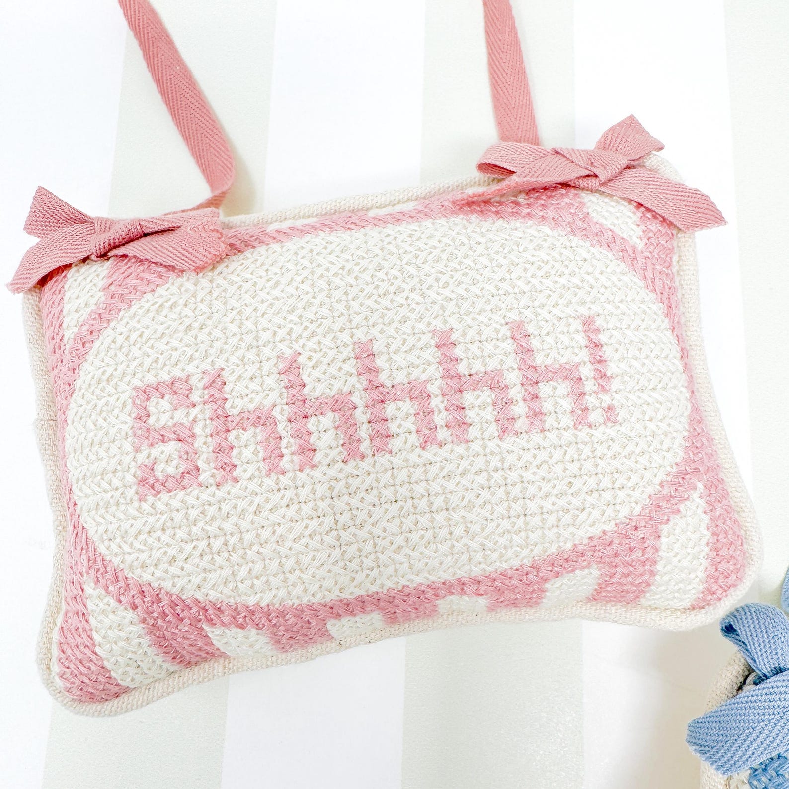 Shhhh Baby Embroidered Door Hanger Pillow - Etsy