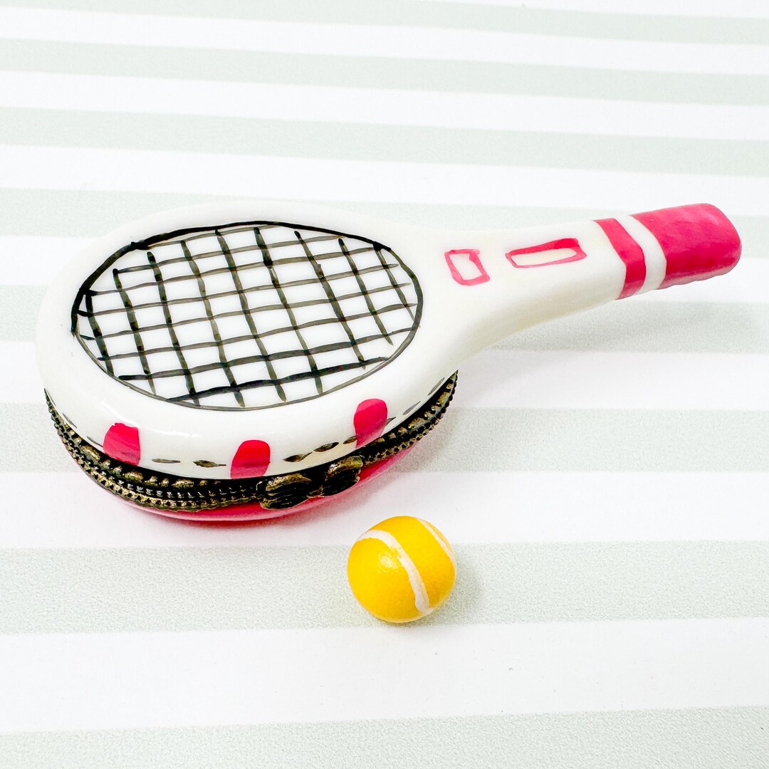 Vintage Tennis Racket Porcelain Trinket Box - Etsy