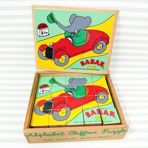 Vintage Babar the Elephant Wood Block Alphabet Puzzle - Etsy
