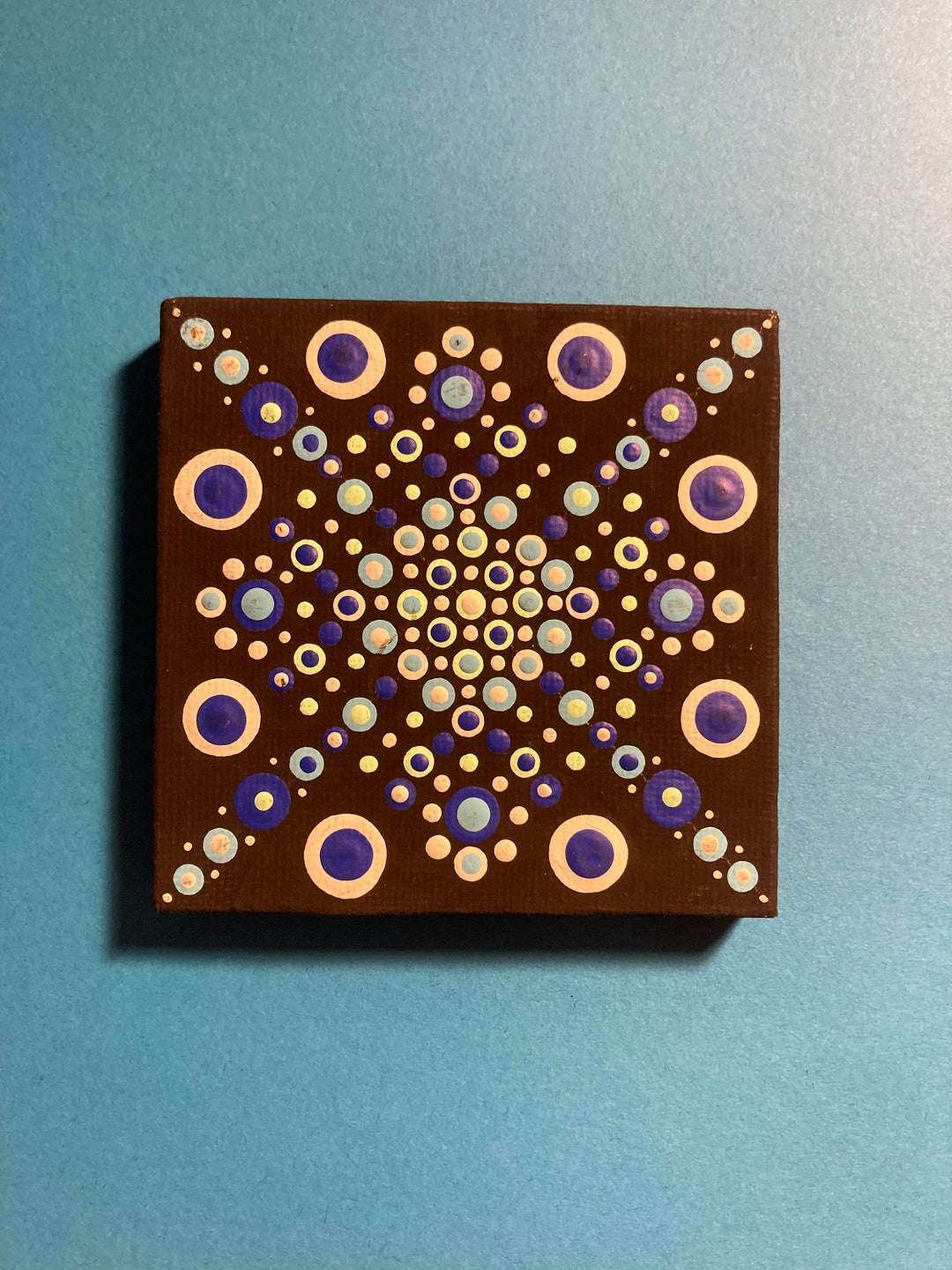 JORDAN Hand Painted Dot Mandala Mini Canvas - Etsy