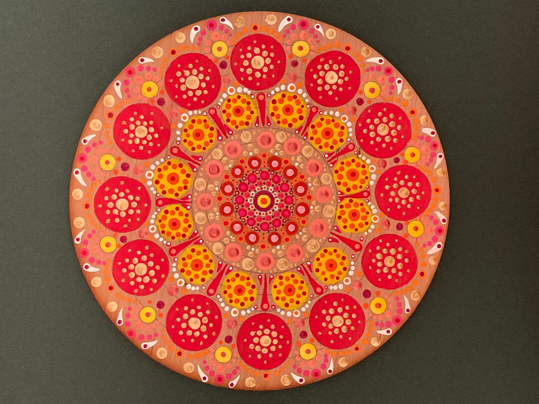 Painted Mandala Wooden Disc - Etsy