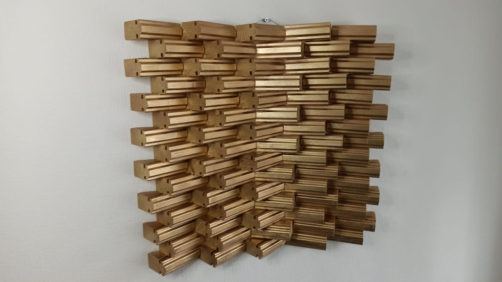 Handmade Sound Diffuser golden Triangles. 3D Wooden Mosaic. - Etsy