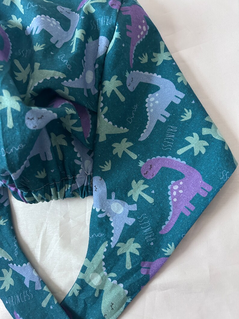 Dinosaur T-rex Scrub Cap for Women. Pleated Pixie Style. Nurse, Surgeon ...