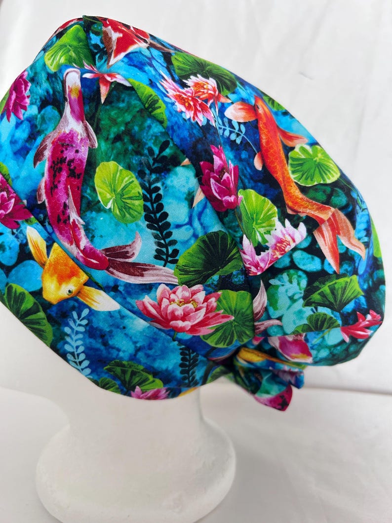 Koi Fish Scrub Cap: Pixie Style Surgical Hat - Etsy