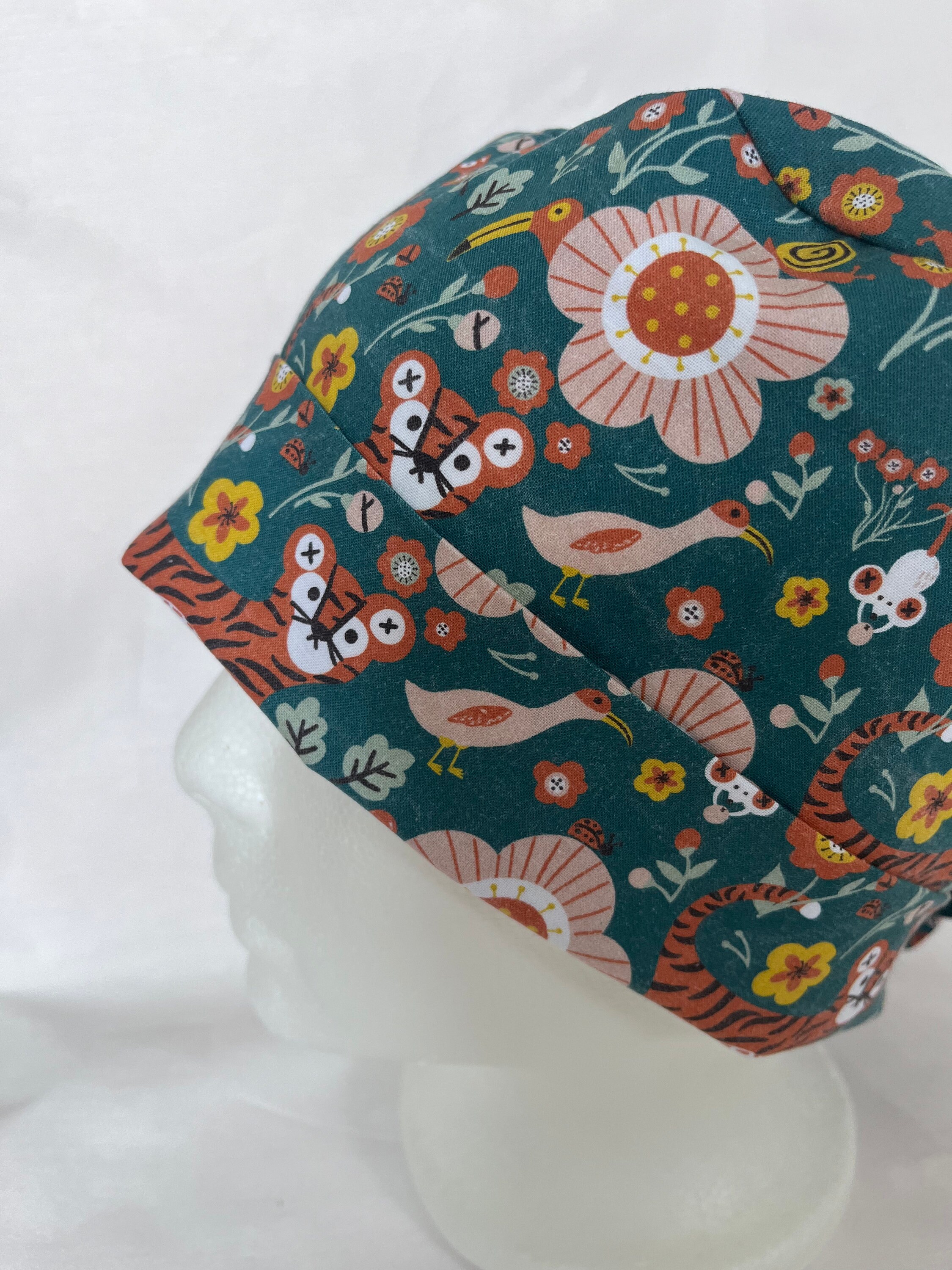 Green Tiger Jungle Surgical Scrub Cap. Womens Scrub Hat. Made - Etsy