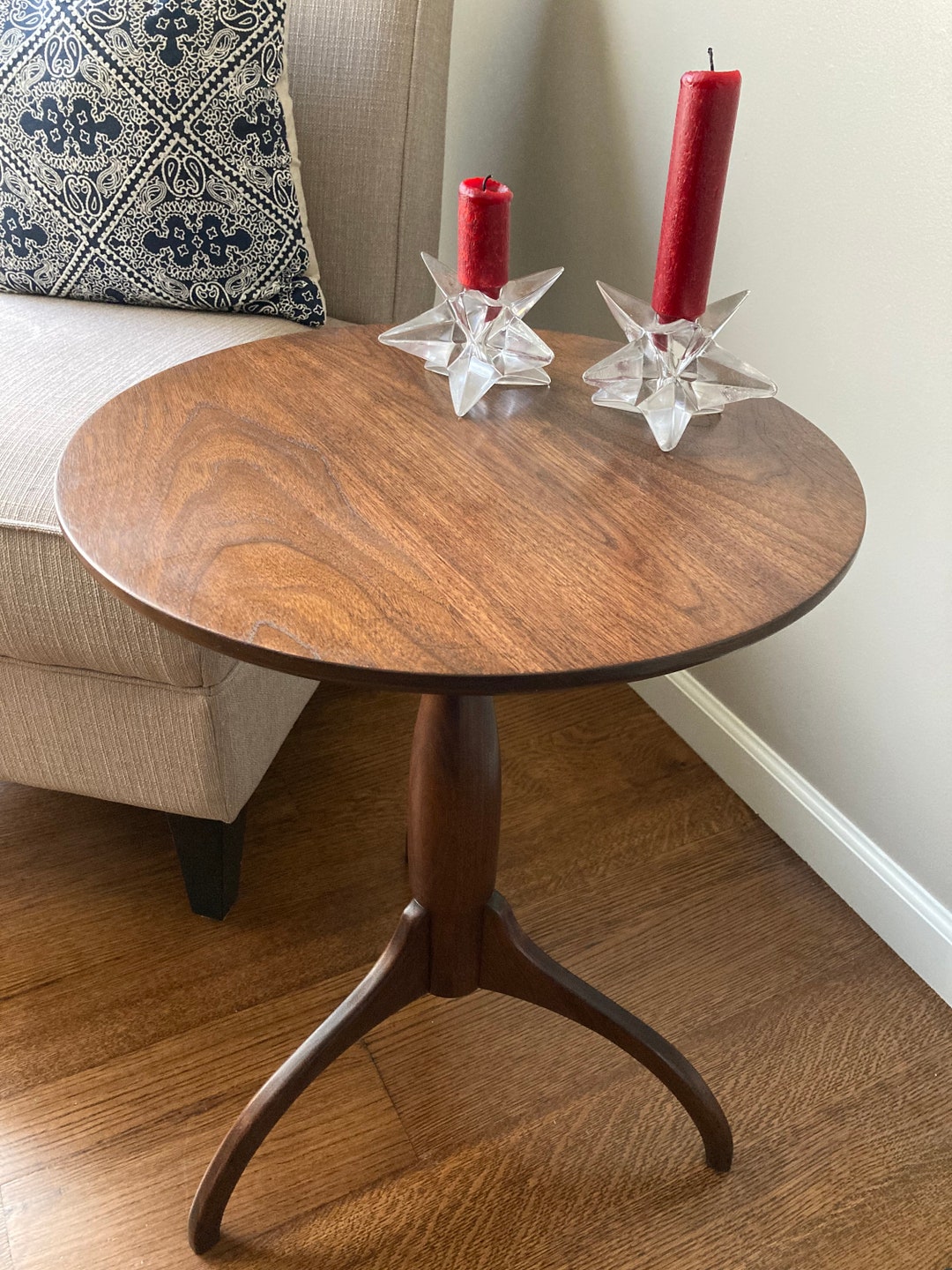 Shaker Candle Stand, End Table, Round Table, Entryway Table, Heirloom ...