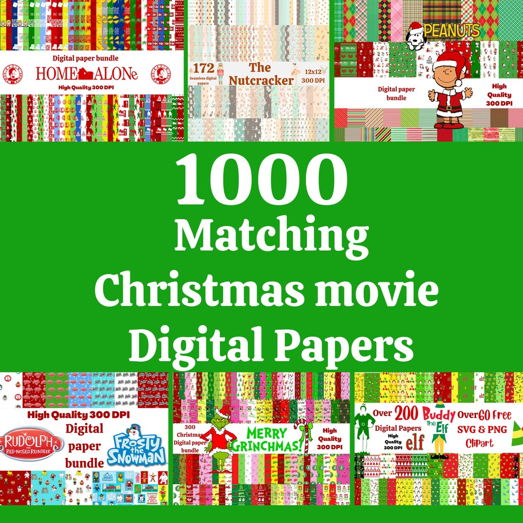 Christmas Movie Digital Paper Bundle JPG Home Alone ELF - Etsy