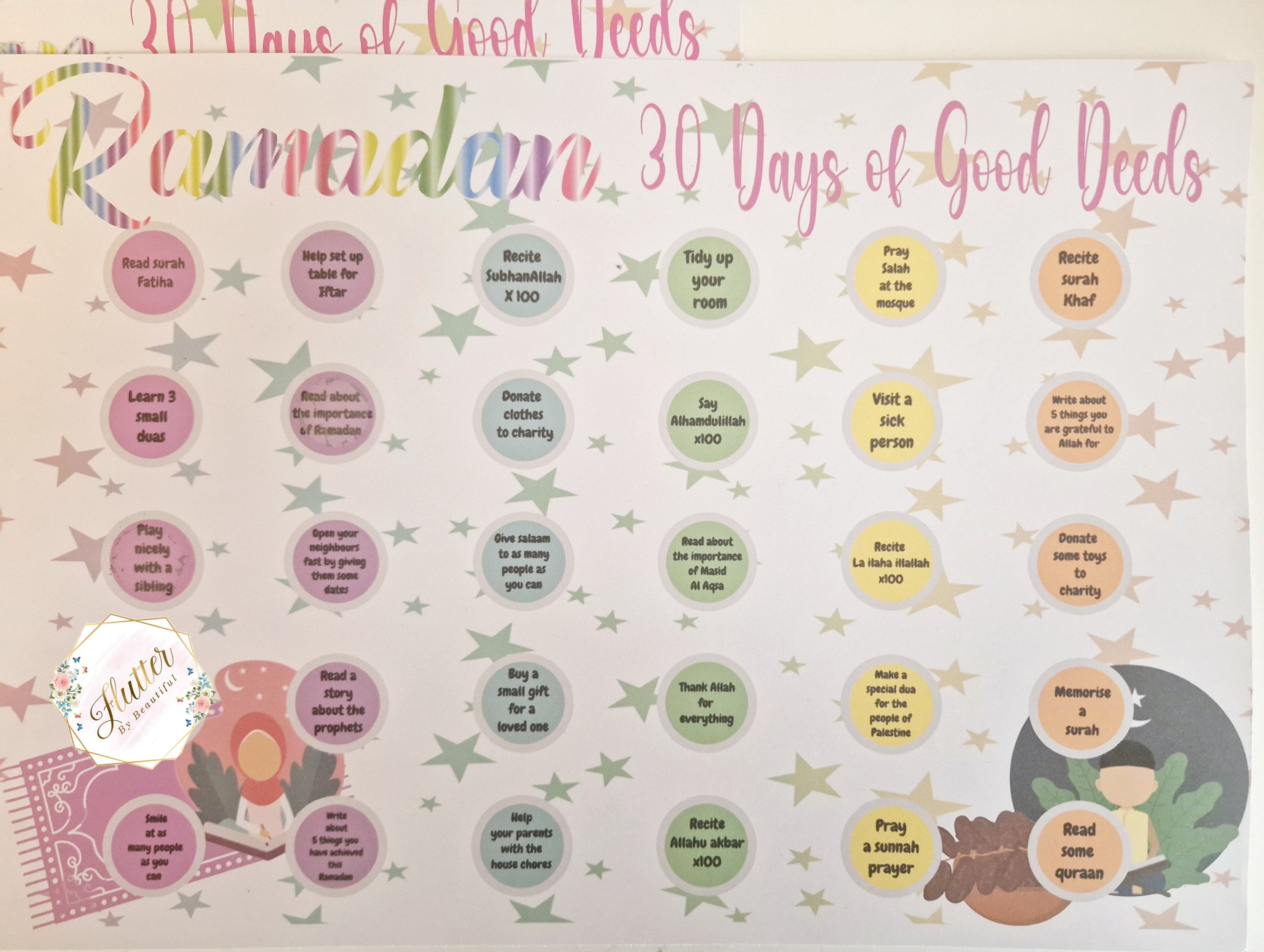 Ramadan Good Deeds Chart, Ramadan Activity Calender, Kids Ramadan ...