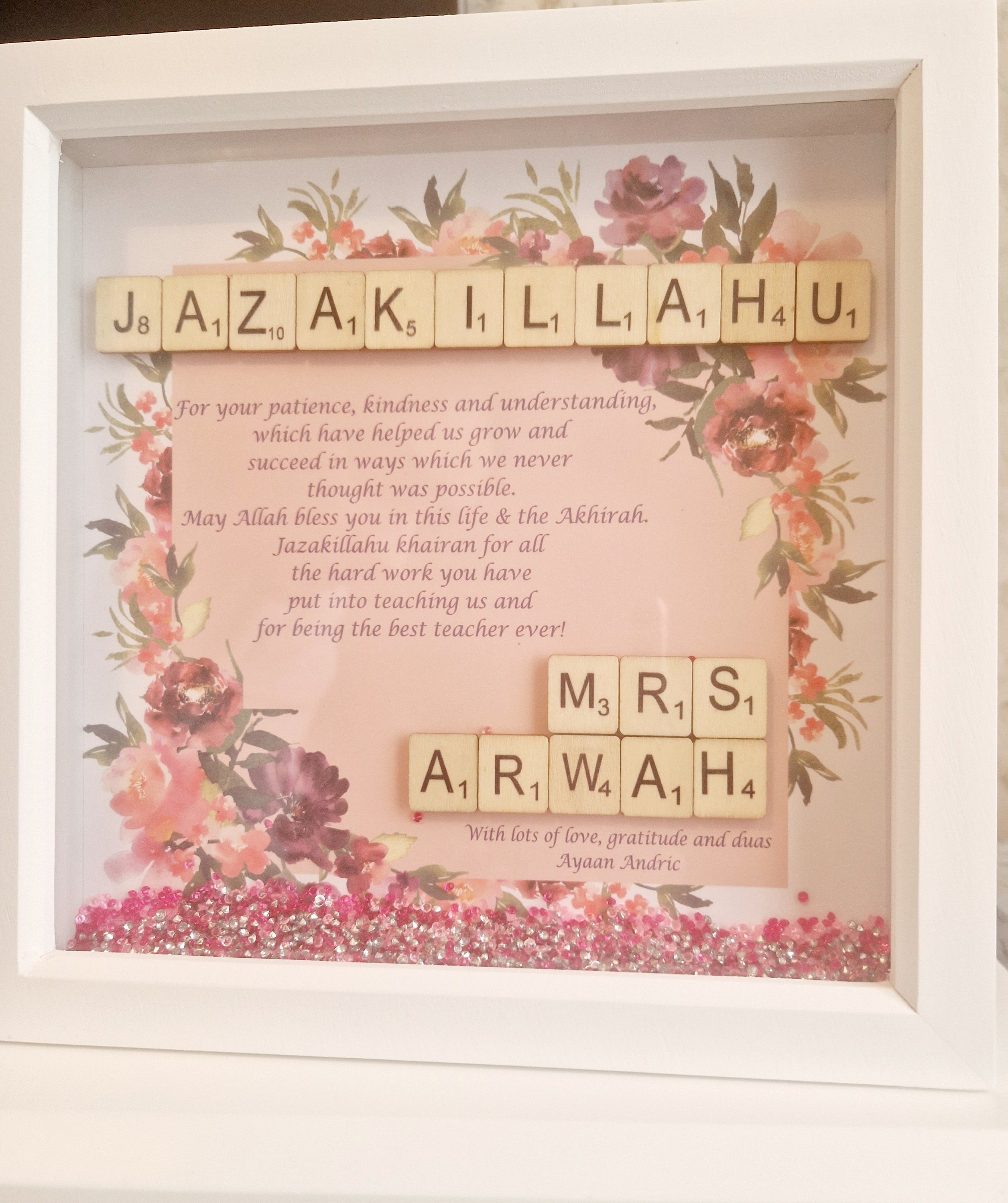 Personalised Islamic Teacher Appreciation, Teacher Gifts, Aalimah Gift ...
