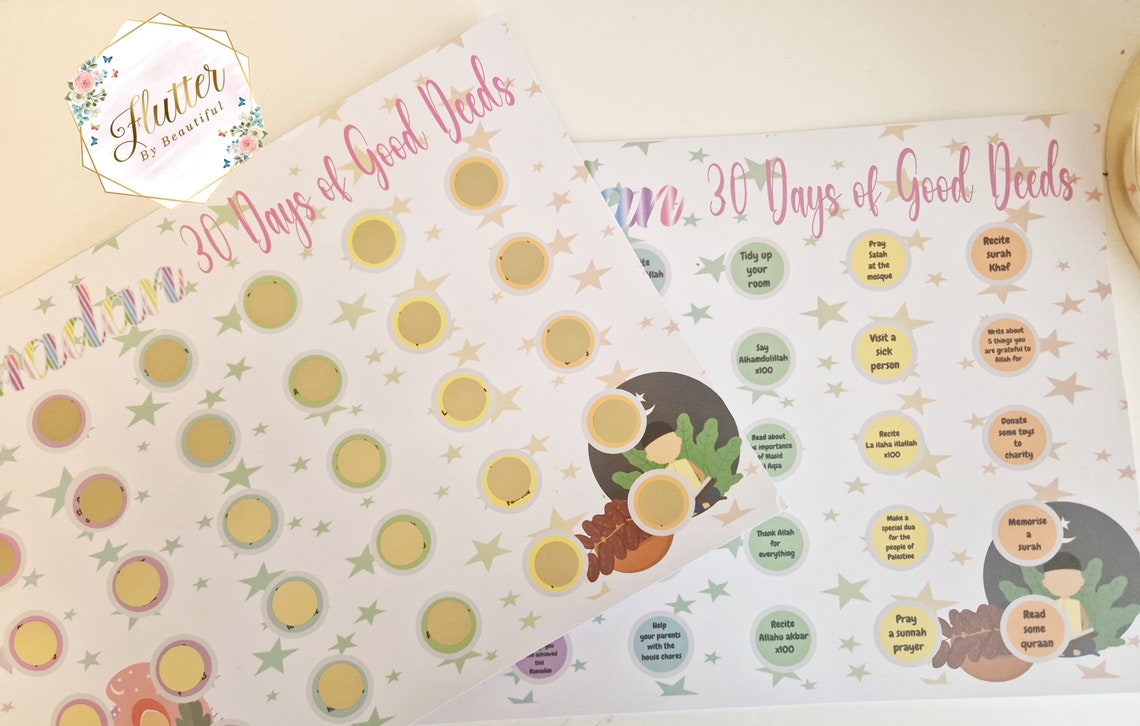 Ramadan Good Deeds Chart, Ramadan Activity Calender, Kids Ramadan ...
