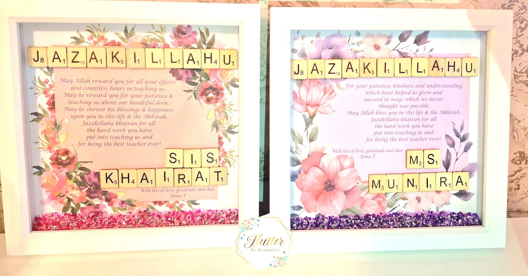 Personalised Islamic Teacher Appreciation, Teacher Gifts, Aalimah Gift ...