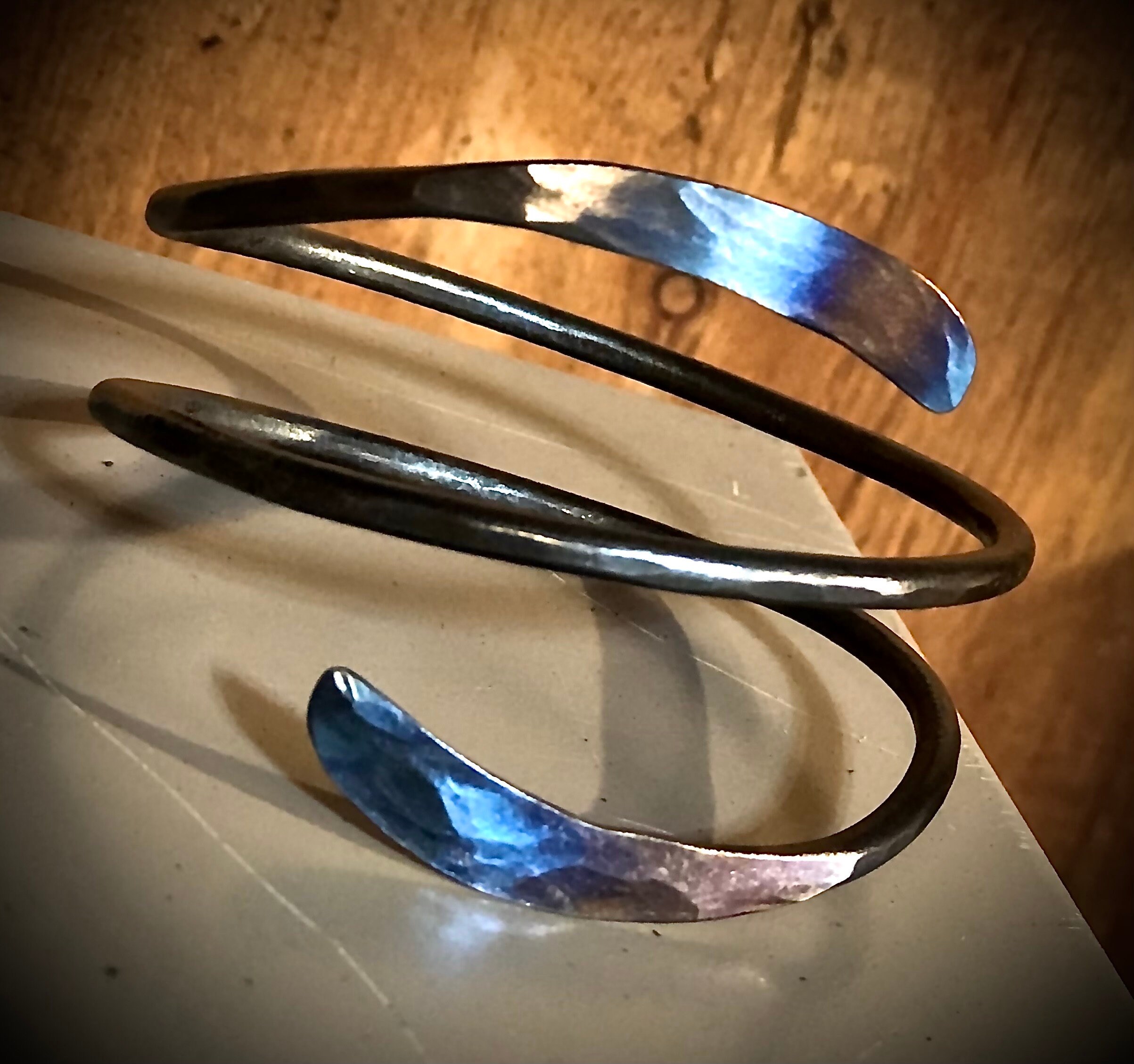 Hand Forged Iron Bangle Bracelet/ 6year Anniversary Gift - Etsy