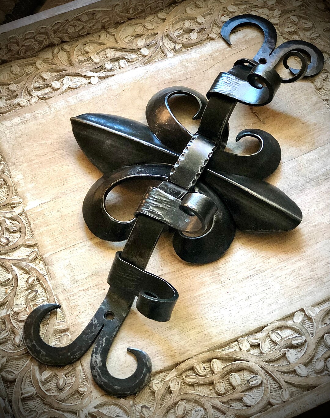 Wall Hung Coat Rack Hand Forged Iron - Etsy