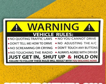 Car Warning Sticker Funny - Etsy