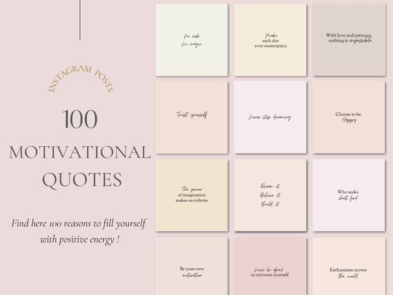 100 Colorful Instagram Post Quotes / Social Media Quotes / | Etsy