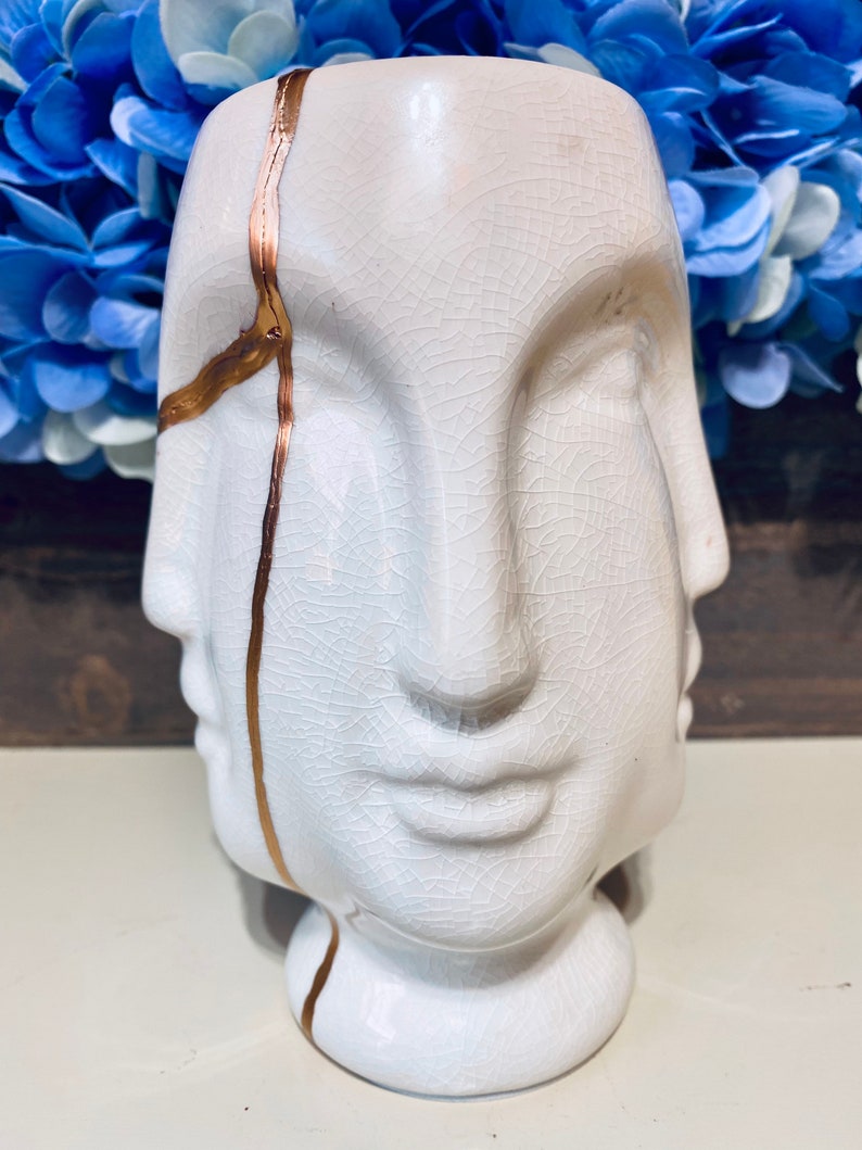 Kintsugi Face Vase Kintsugi Pottery Minimalist Wedding - Etsy
