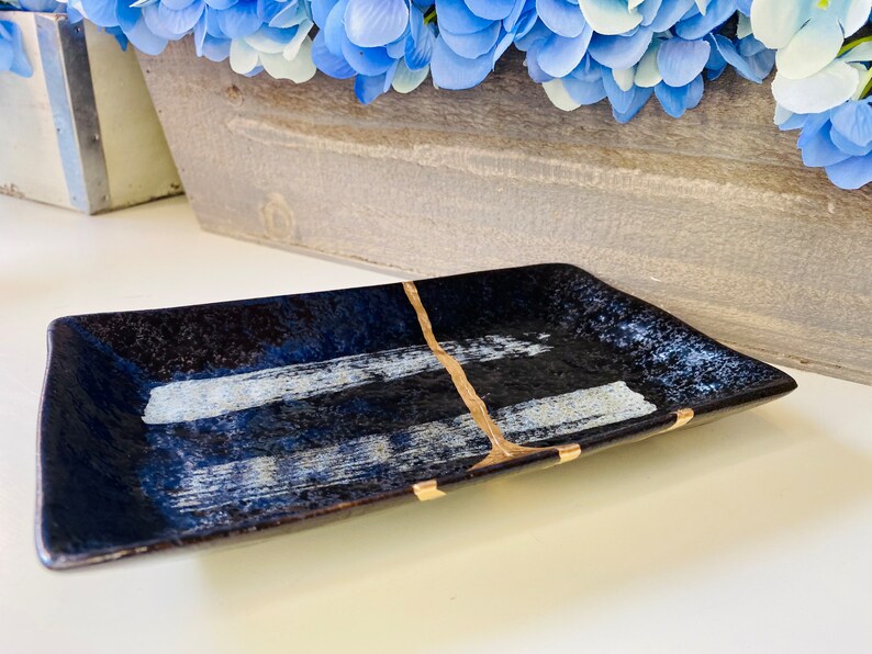 Kintsugi Bowl Black Key Dish Kintsugi Gifts Fine Art - Etsy