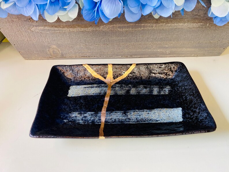 Kintsugi Bowl Black Key Dish Kintsugi Gifts Fine Art - Etsy