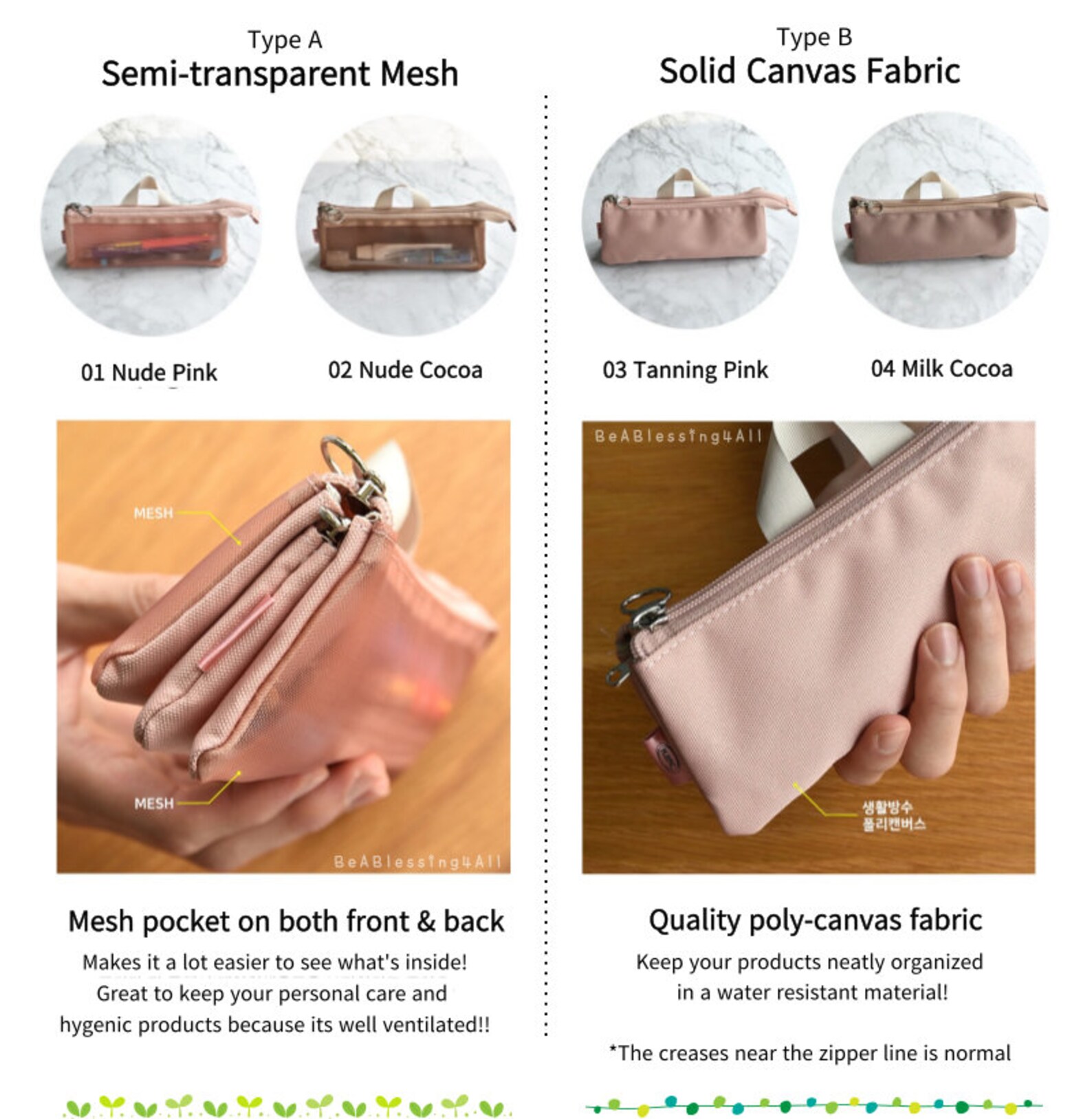 Unique Design Mesh Pencil Case 4 Colors Compact Travel Pouch - Etsy