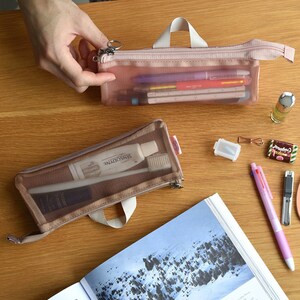 Unique Design Mesh Pencil Case 4 Colors Compact Travel Pouch Multi ...