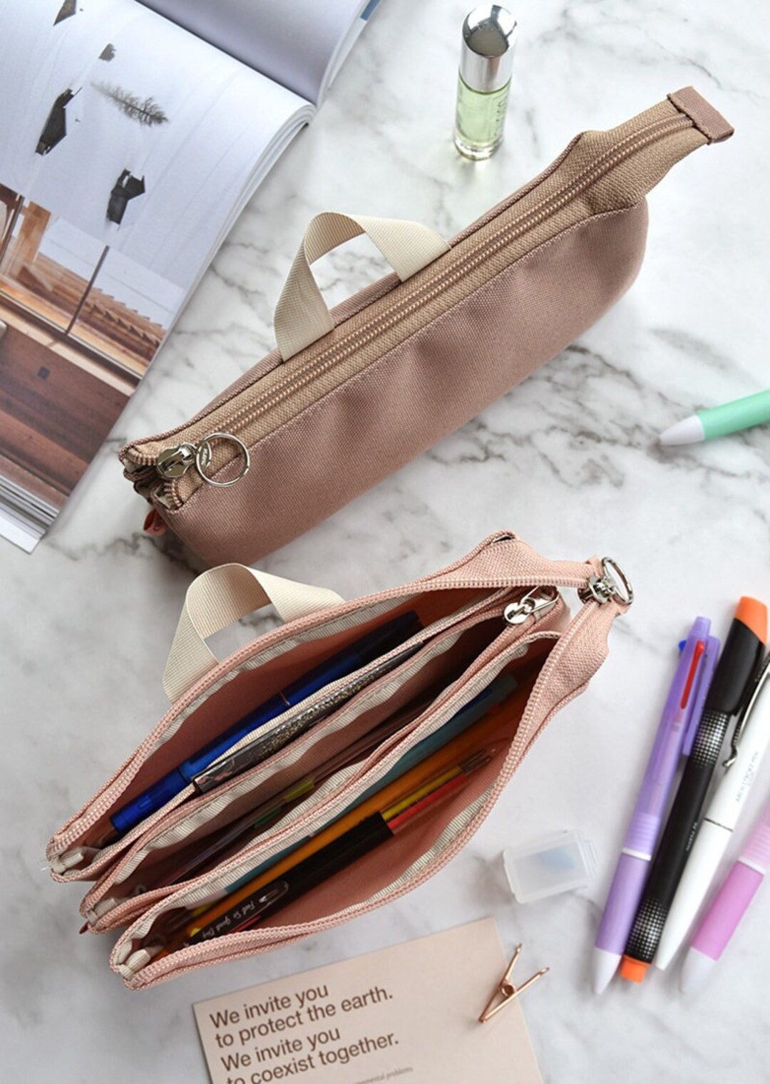 Unique Design Mesh Pencil Case 4 Colors Compact Travel Pouch - Etsy