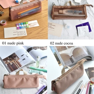Unique Design Mesh Pencil Case 4 Colors Compact Travel Pouch Multi ...