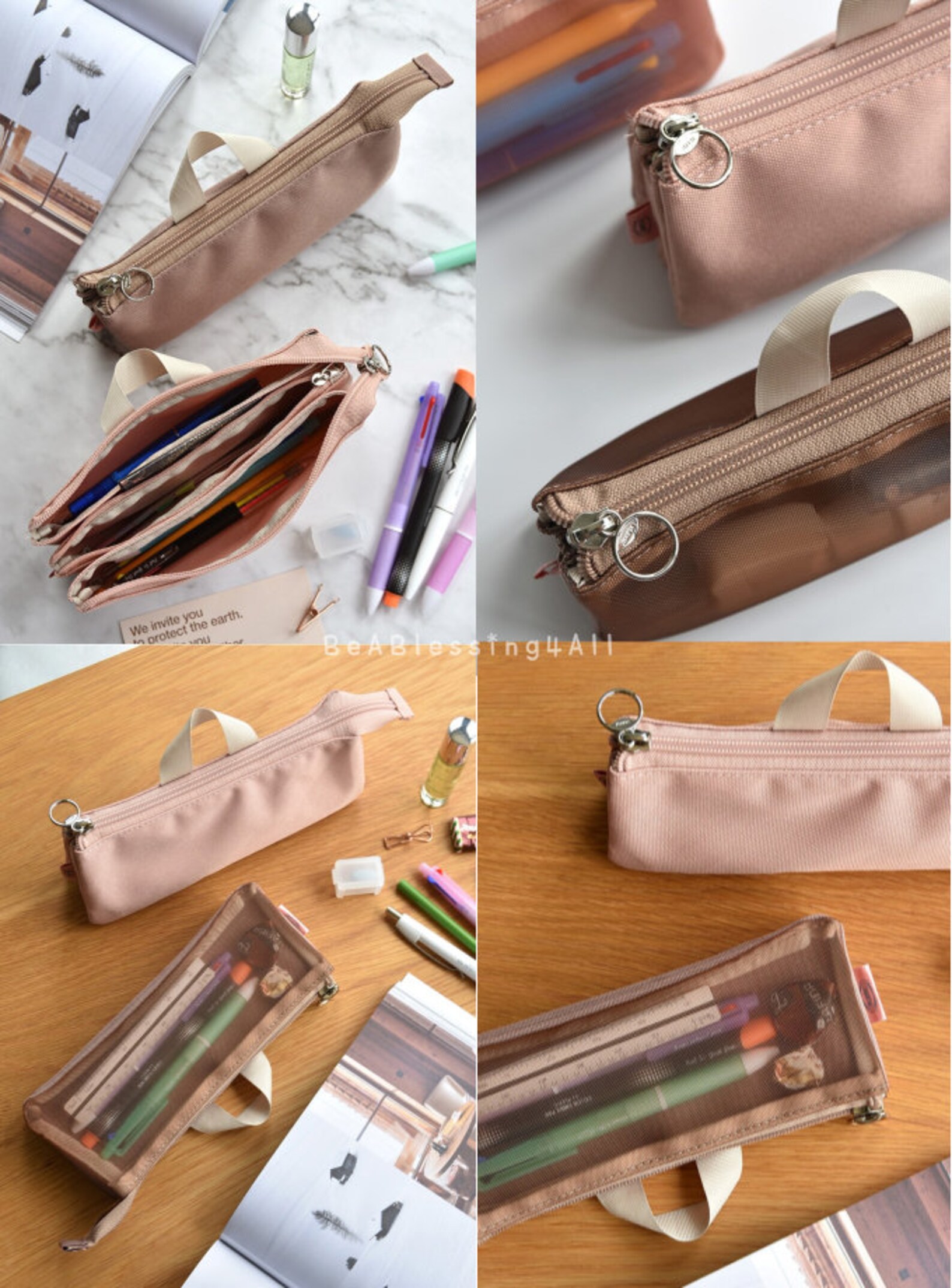 Unique Design Mesh Pencil Case 4 Colors Compact Travel Pouch - Etsy