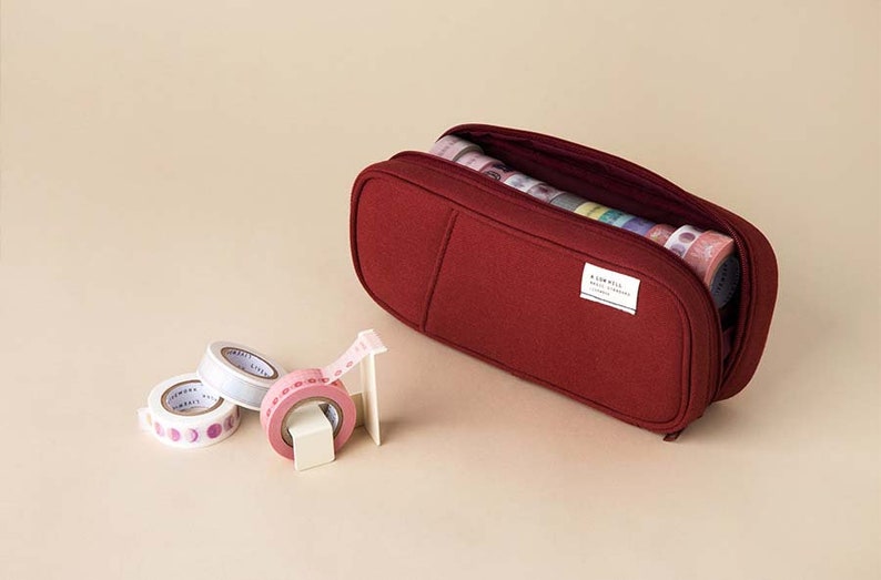 Cotton Pencil Case 5 Pastel Colors Spacious Pen Case - Etsy