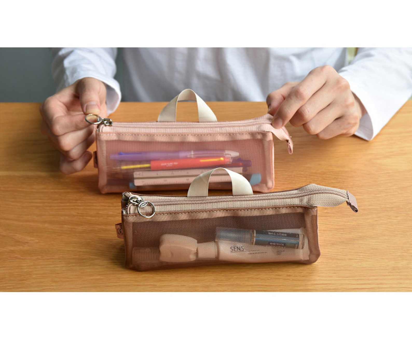 Unique Design Mesh Pencil Case 4 Colors Compact Travel Pouch - Etsy