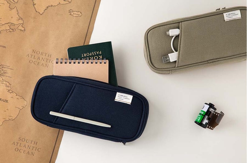 Cotton Pencil Case 5 Pastel Colors Spacious Pen Case - Etsy