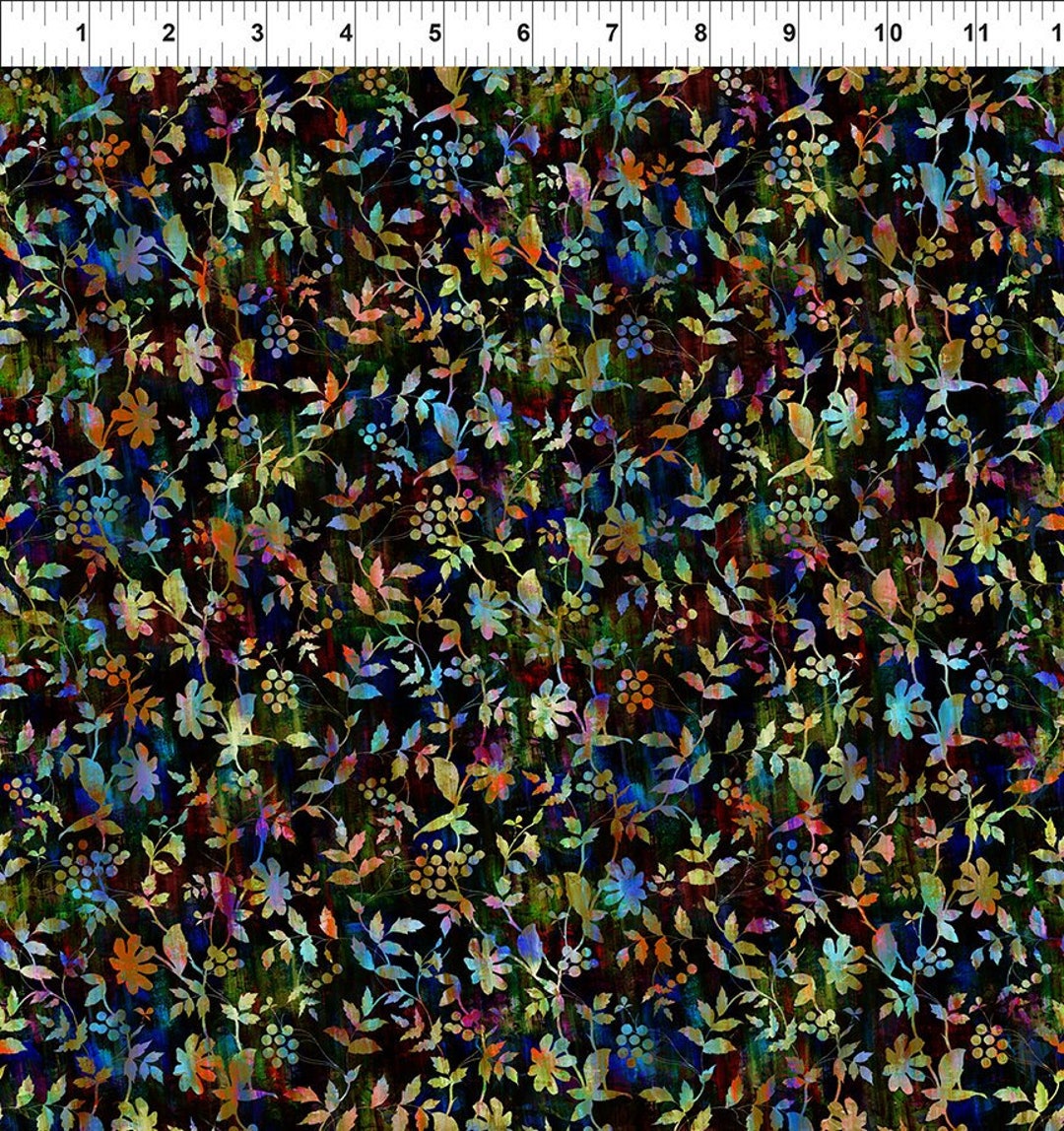 HALCYON II - in the Beginning Fabrics Jason Yenter 25HN1 Sold in 1/2 Yard Units Border Multi ...