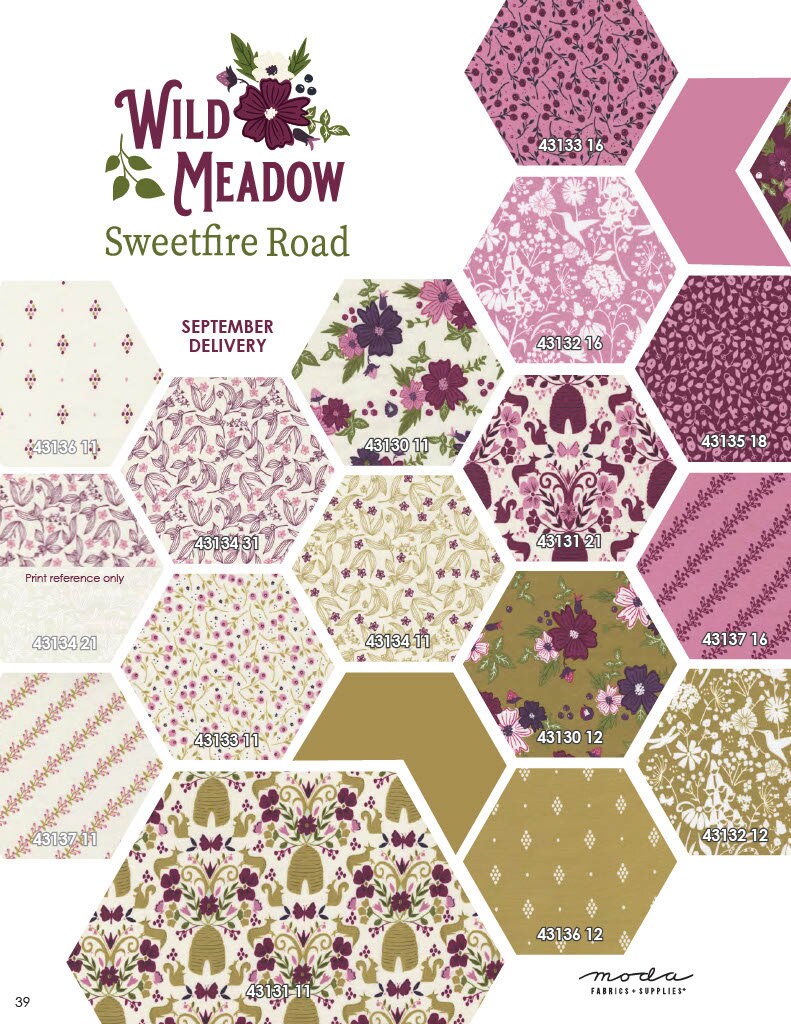 Moda Fabrics - WILD MEADOW - Quilt Fabric-by-the-1/2 Yard by Sweetfire ...