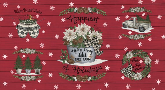 Moda Fabrics HOLLY BERRY TREE Farm Quilt Fabric-by-the-1/2 - Etsy