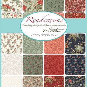 Moda Fabrics RENDEZVOUS Quilt Fabric-by-the-1/2 Yard by Three Sisters ...
