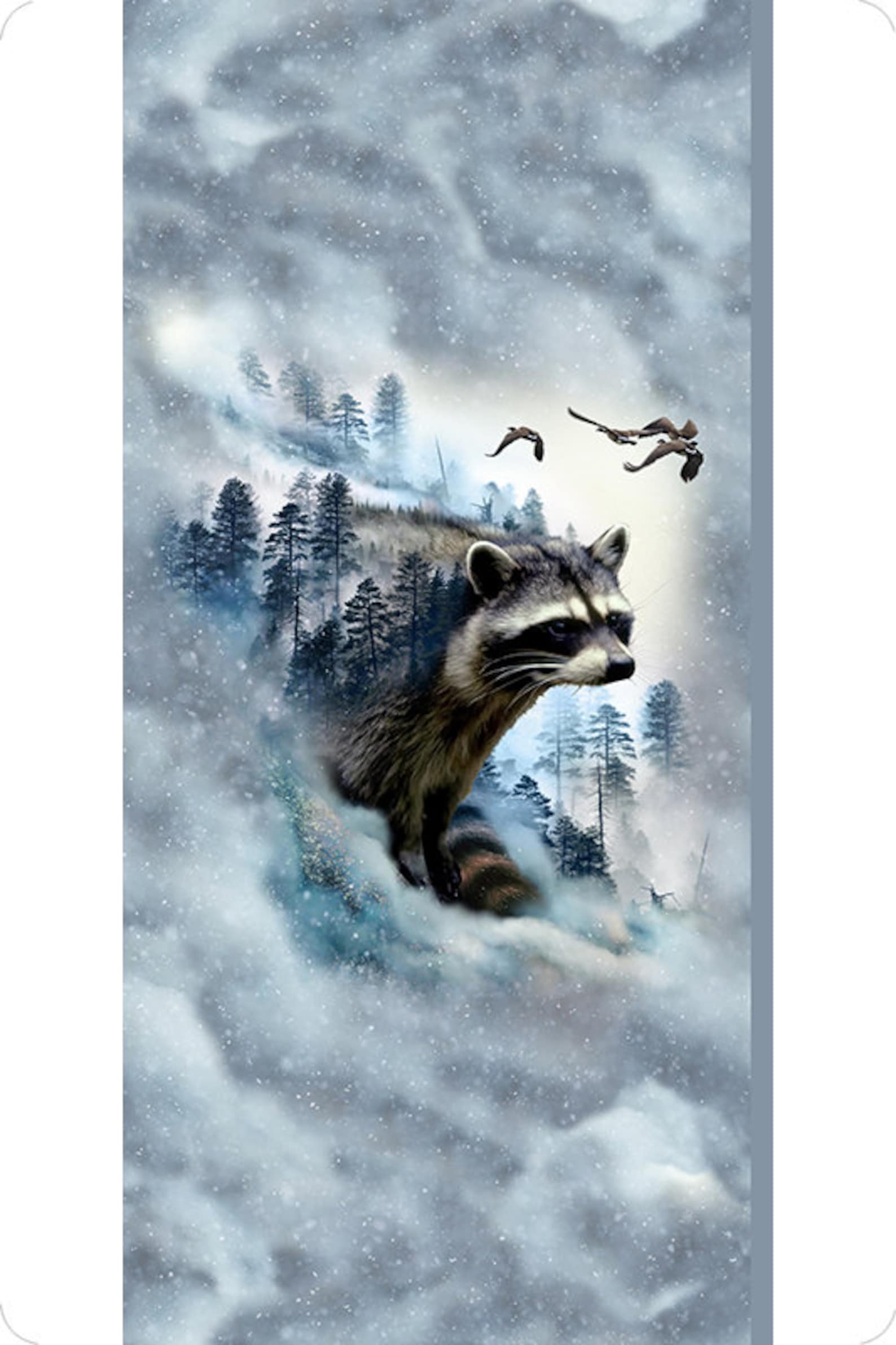 Shannon - HOFFMAN DIGITAL RACCOON - 58/60" Cuddle Fabric-by-the-panel ...